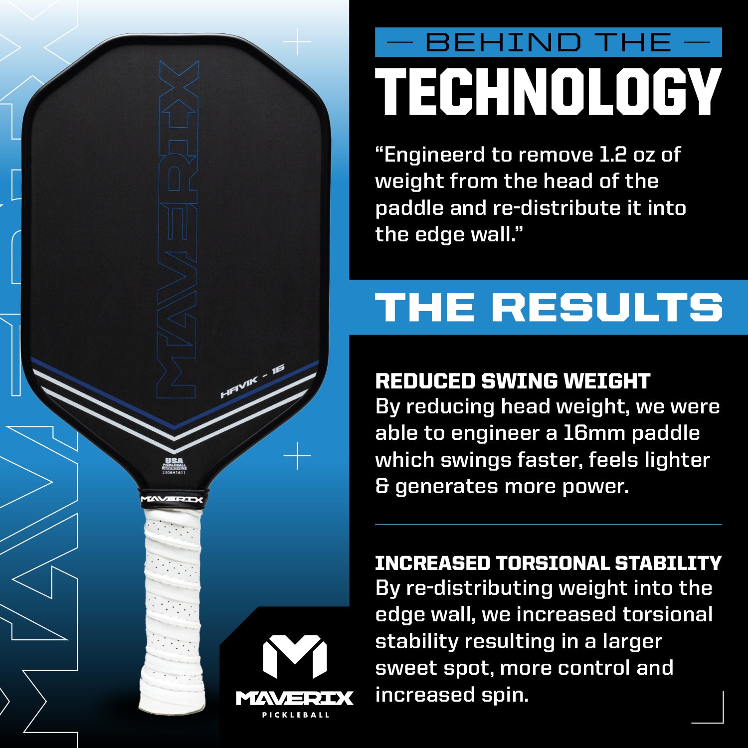 Havik - 16 CONTROL – Maverix Pickleball